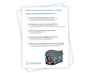 Family-School Partnership Checklist for Teachers – Alaska Family ...
